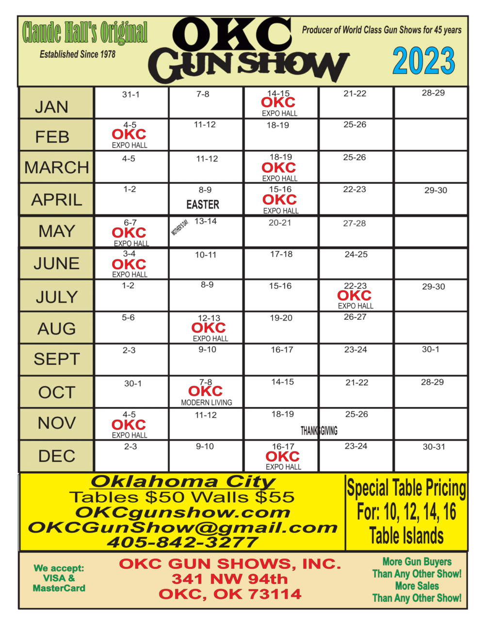 Calendar - Oklahoma City Gun Show